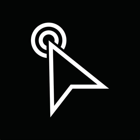 Pointer Arrow Mouse Cursor Icon Design On Black Background 54695661