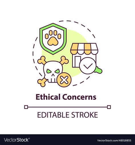 2d Customizable Ethical Concerns Line Icon Concept