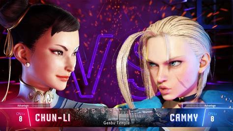 street fighter 6 chun li vs cammy cpu lv8 youtube
