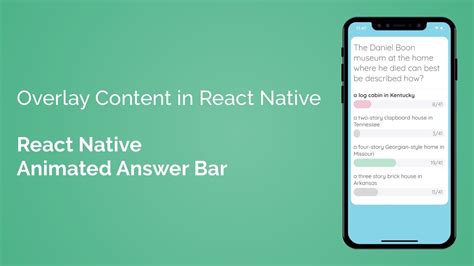 Overlay Content In React Native React Native Animated Answer Bar Part YouTube