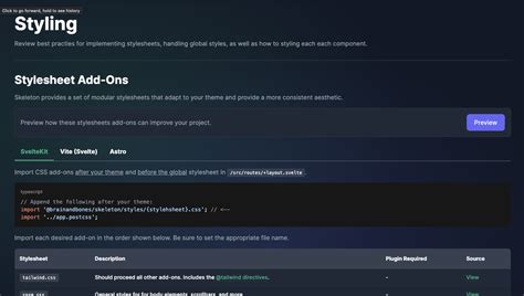 Create A Showcase Page For Our Style Add Ons Issue Skeletonlabs Skeleton GitHub