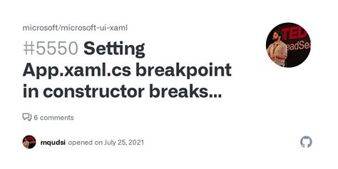 setting app xaml cs breakpoint in constructor breaks dwm · issue 5550