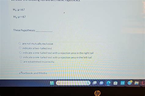 Solved H μ Ha μ These hypotheses are not mutually Chegg com