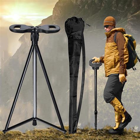 Cane With Seat 2 In 1 Foldable Walking Sticks Chair For Men Women