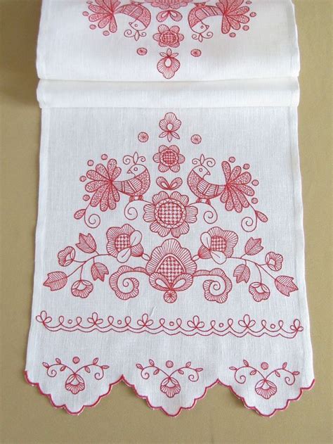 Рушник свадебный Жар птицы Вышитые полотенца Искусство ручной вышивка Дизайны вышивки