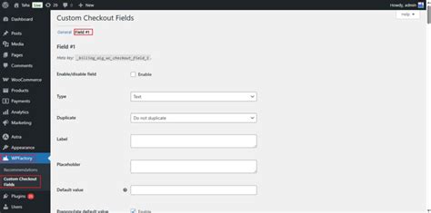 configuring timepicker fields in the custom checkout fields wpfactory