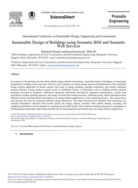 pdf sustainable design of buildings using semantic bim and semantic