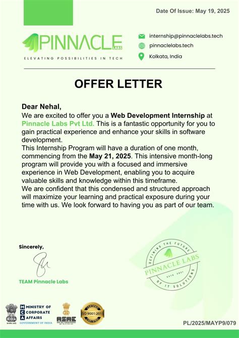 Webdevelopment Internship Internshipopportunity Gratitude