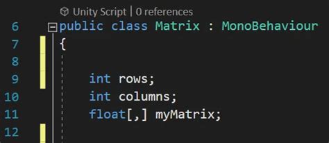 How To Define Matrices And Load Data Into Them In C Unity Implementation