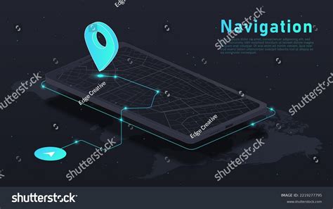 Isometric Navigation Concept Geolocation Gps Big Stock Vector Royalty
