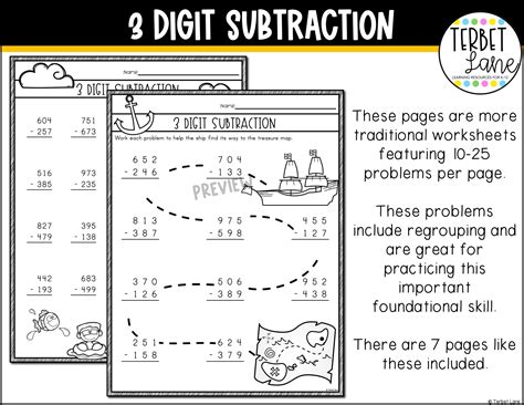 2 And 3 Digit Addition And Subtraction Worksheets Bundle Tpt