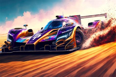 자동 모터스포츠 생성 Ai에서 챔피언십을 위한 극한의 고속 레이스 프리미엄 사진