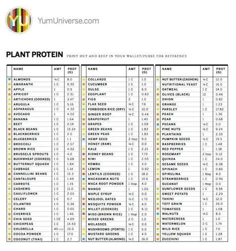 Protein From Plant Sources Plant Protein Protein Chart Vegetable