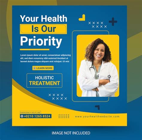 전문 의료 의료 서비스 소셜 미디어 게시물 템플릿 디자인 프리미엄 벡터