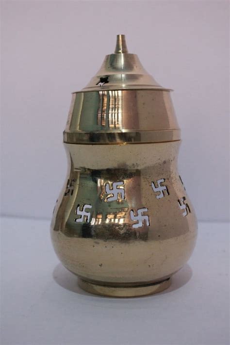 Brass Covered Jyoti For Pooja 264gm Brass Akhand Jyoti Diya Stand For Home Temple Office Brass