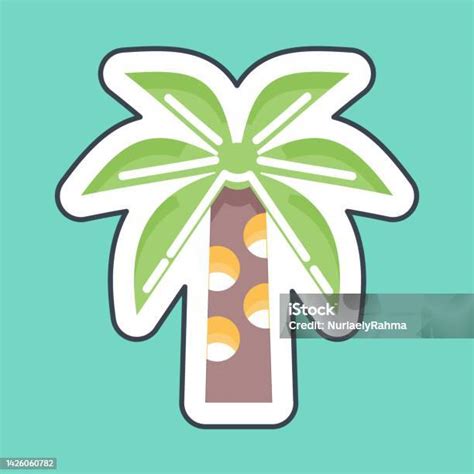 Ligne Dautocollants Coupée Palmier Lié Au Symbole De La Thaïlande Conception Simple Modifiable