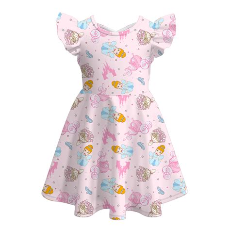 （pre Order）girls Summer Princess Print Twirl Dress