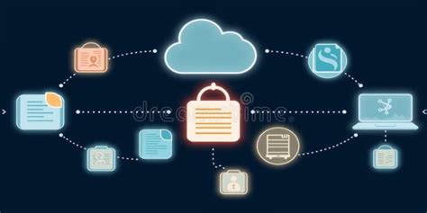 Secure Cloud Storage With Data Protection Stock Illustration Illustration Of Graphic Network