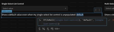 Default Values For Unpopulated List Controls Sigma Formulas And