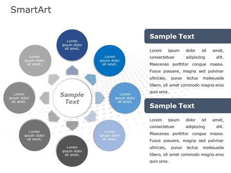 Smartart Cycle Diverging Circle 8 Steps