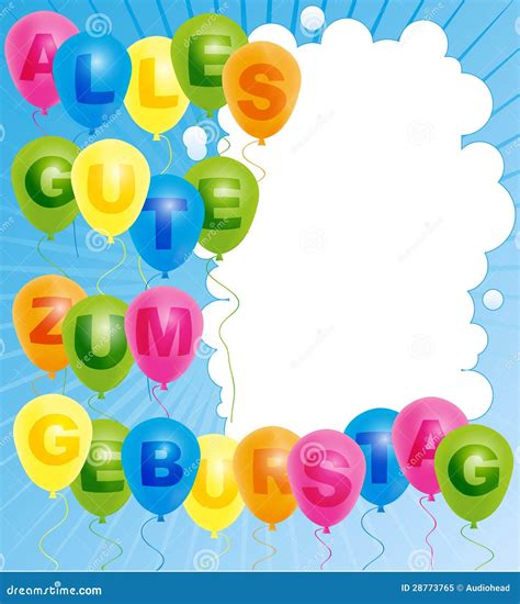 Tarjeta Del Feliz Cumplea Os Alem N Foto De Archivo Libre De Regal As Imagen