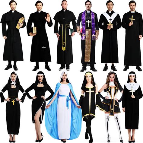 Pastor Missionary Cosplay Costumes For Adult Halloween Carnival Priest