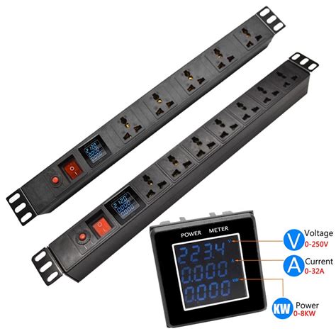Digital Display Current Voltage Power Pdu Power Distribution Unit Socket 2m Line Uk Au Eu Us