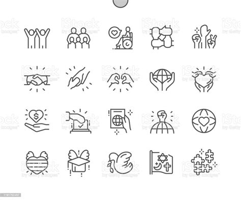 허용 오차 잘 만들어진 픽셀 완벽한 벡터 얇은 라인 아이콘 30 웹 그래픽 및 응용 프로그램을위한 그리드 2x 간단한 최소한의