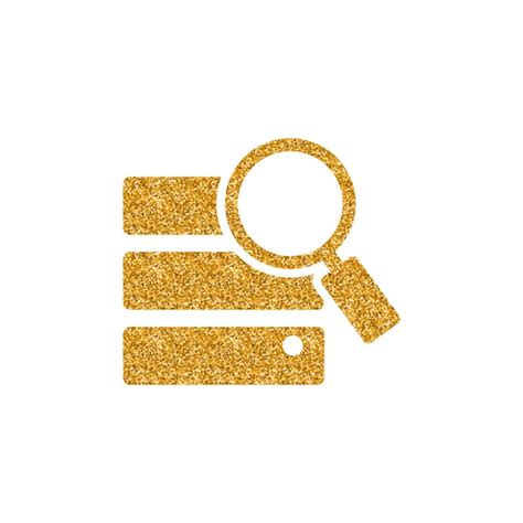 Premium Vector Database Search Icon Gold Glitter Texture Vector Illustration