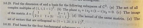 Solved Find The Dimension Of And A Basis For The Chegg Com