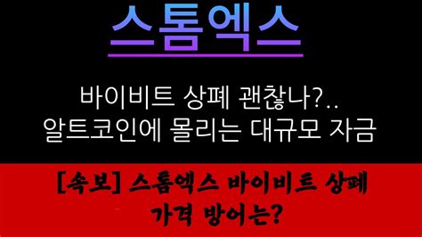 속보 스톰엑스 바이비트 상폐 가격 방어는 Youtube