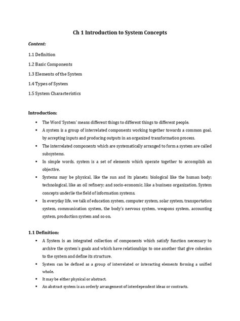 Ch 1 Introduction Of System Pdf System Information