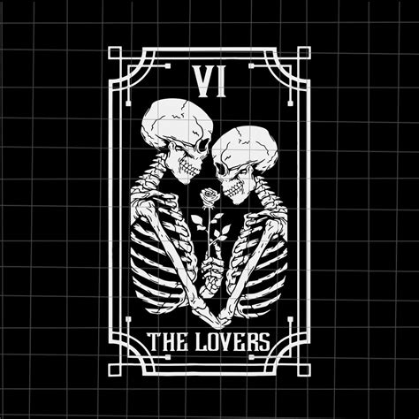 The Lovers Tarot Card Svg Skeletons Halloween Svg Skeletons Etsy UK