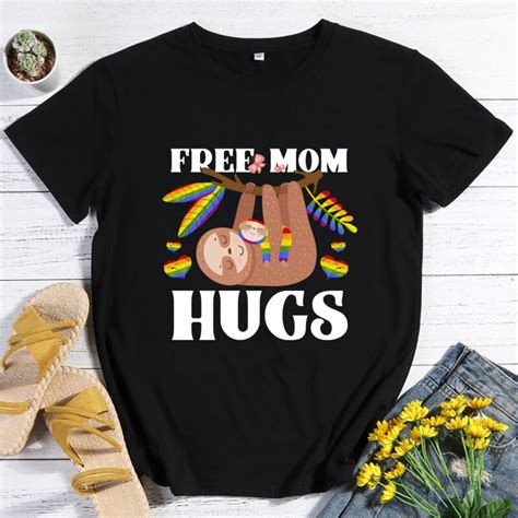 Rd Free Mom Hugs Shirt Funny Otter Shirt Lgbt Rainbow Flag T Shirt