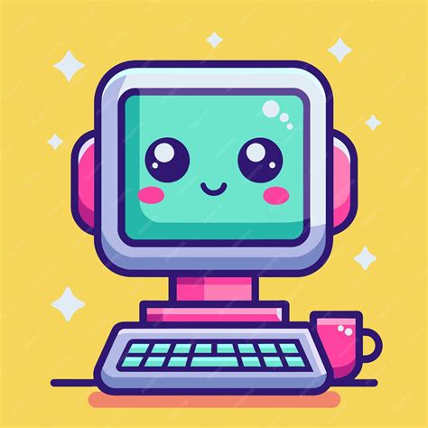 Premium Vector Computer Cute School Vector Eps
