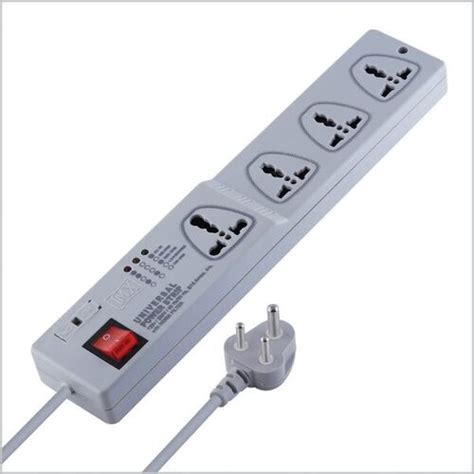 Mx 4 Outlet Universal Power Strip Having Three 5 Amp Sockets And One 15 Amp Socket With Fuse