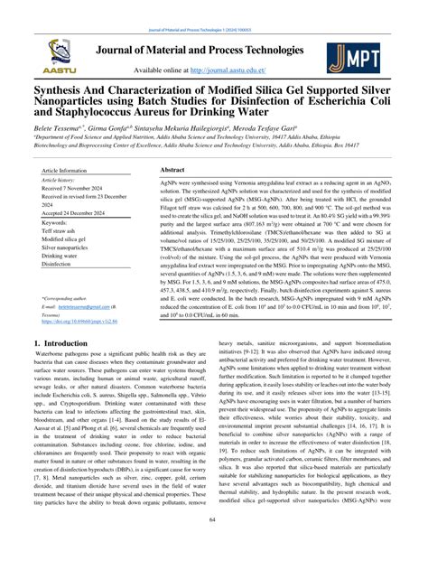 Pdf Synthesis And Characterization Of Modified Silica Gel Supported
