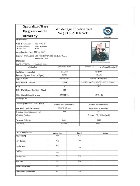 Welder Certificate Updated Pdf Construction Welding