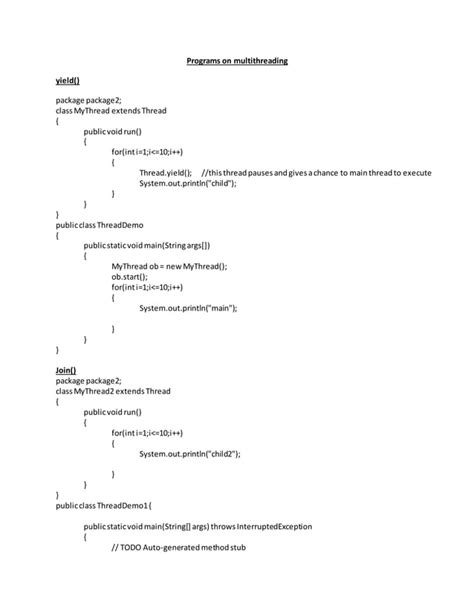 Programs On Multithreading Pdf