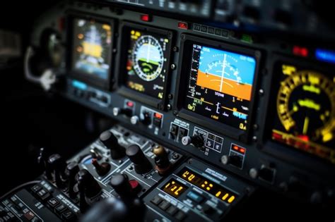 Detailed View Of A Primary Flight Display Pfd In An Advanced Airplane Cockpit Premium Ai