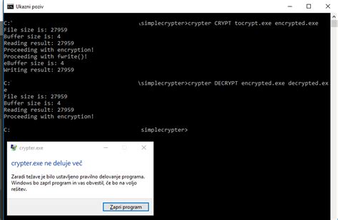 Problems With C XOR Executable File Encryption Decryption Stack
