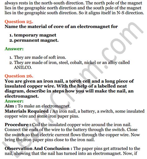 Selina Concise Physics Class 6 Icse Solutions Chapter 6 Magnetism