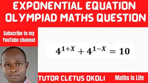 Mathematics Olympiad Question Exponential Equation Tricks Youtube