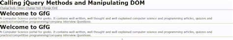How To Use Jquery Library And Call Functions From It Geeksforgeeks