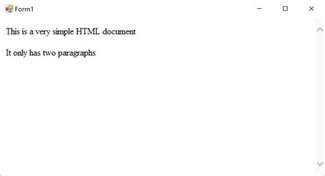 C How Do I Display Html File Using Windows Forms Stack Overflow