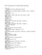 W07 Assignment Single Table Queries Docx W07 Assignment Single