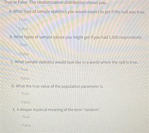 Solved A What Type Of Sample Statistics You Would Expect To
