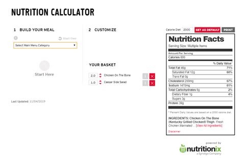 Kfc Nutrition Calculator Home Alqu