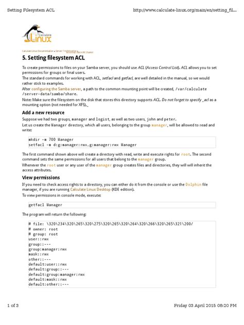 Setting Filesystem Acl Add A New Resource Pdf Directory Computing