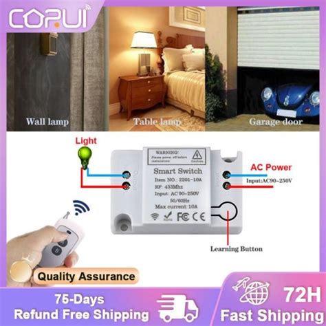 Wireless Smart Switch Rf 433mhz Wall Panel Switch With Remote Control Wiring Free Panel Lighting